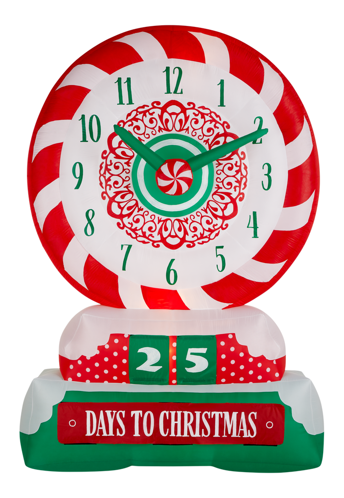 Gemmy Airblown® Spinning Christmas Countdown Clock Outdoor Inflatable ...