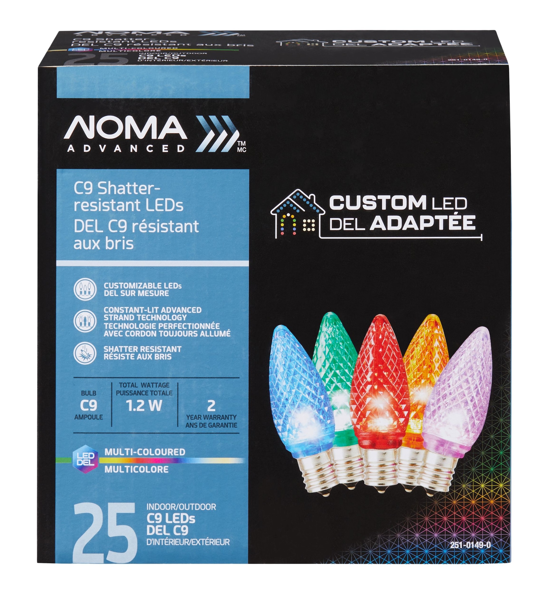 NOMA Advanced Custom C9 Shatter-Resistant LED Christmas Lights, 1.2W ...