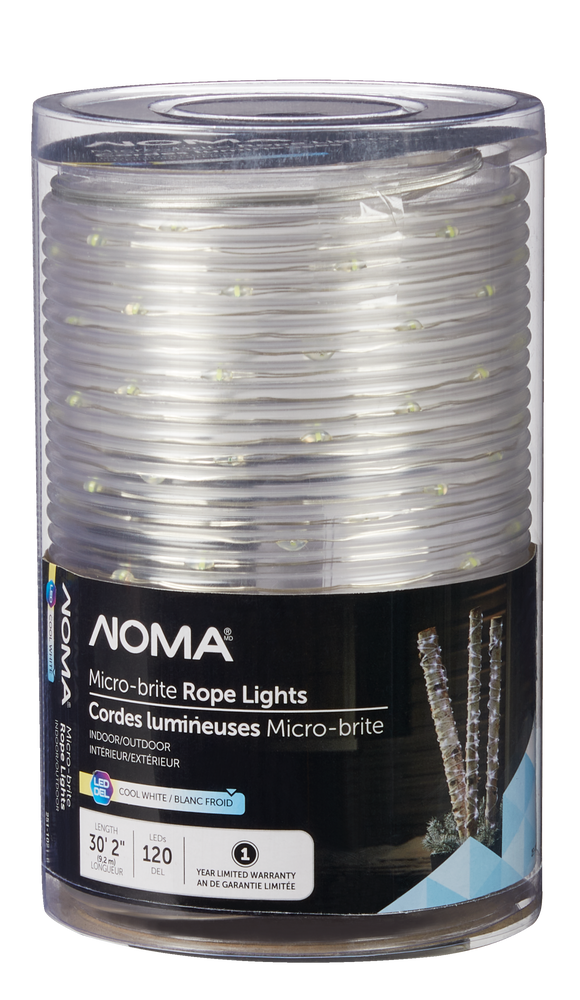 Cordon lumineux de 120 lumière à piles NOMA Micro-Brite, blanc pur ...
