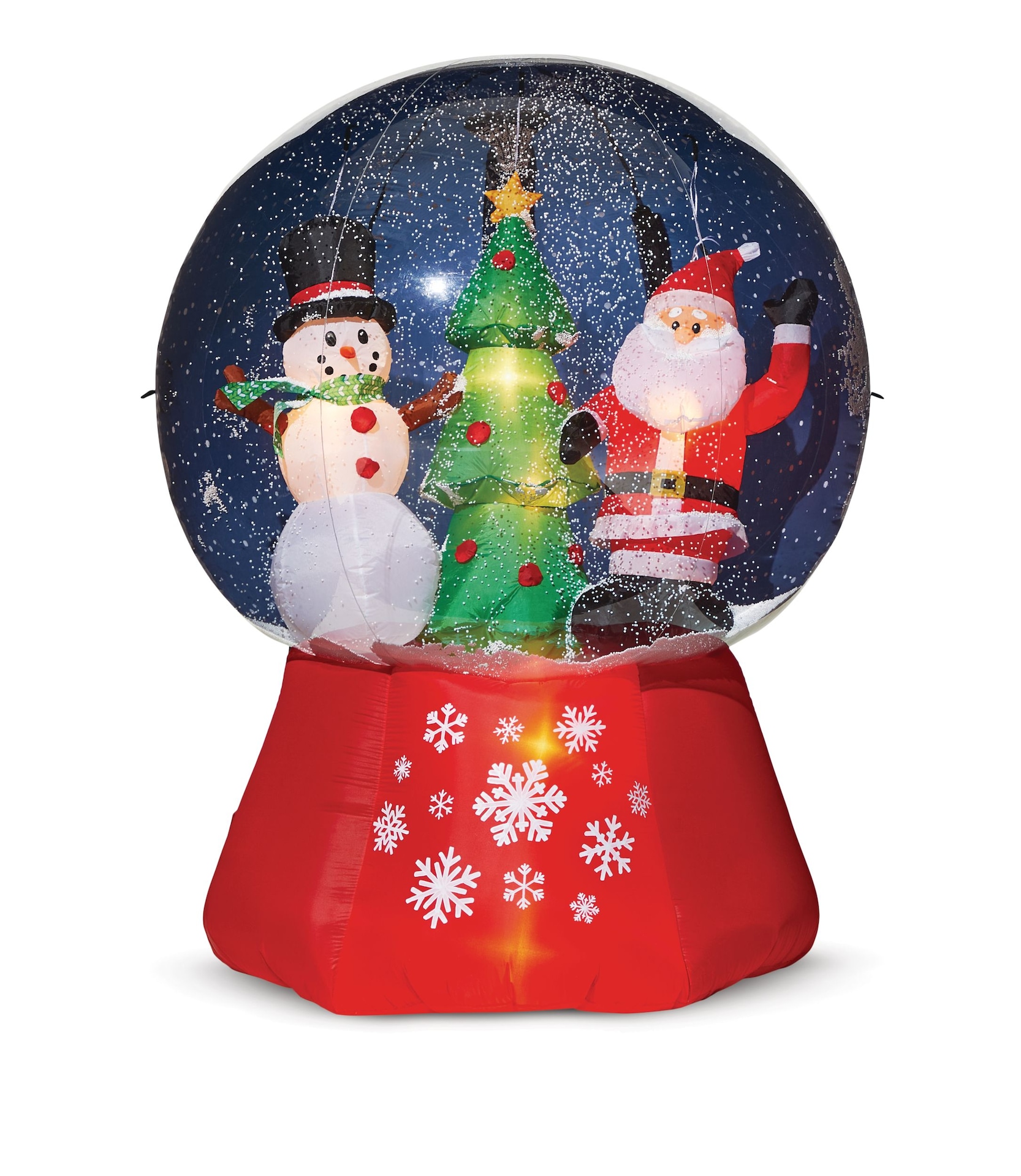 Gemmy Airblown® Pre-Lit Indoor/Outdoor Snow Globe with Santa & Snowman ...