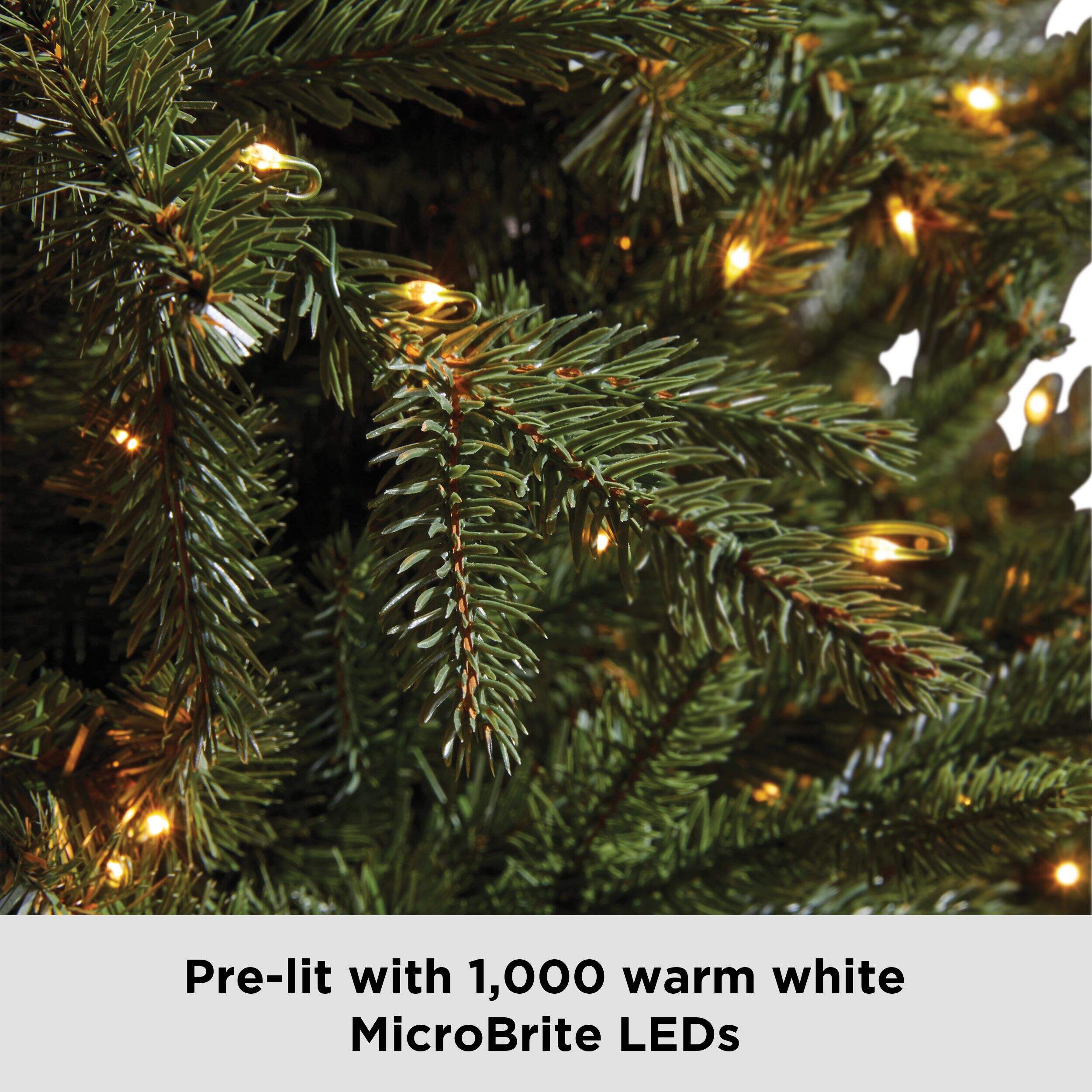 CANVAS Pre-Lit Piedmont Fir Christmas Tree, 1000 Micro-Brite LED Lights ...