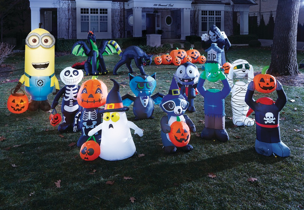 For Living Inflatable Pumpkin Patch with LED Lights for Halloween ...