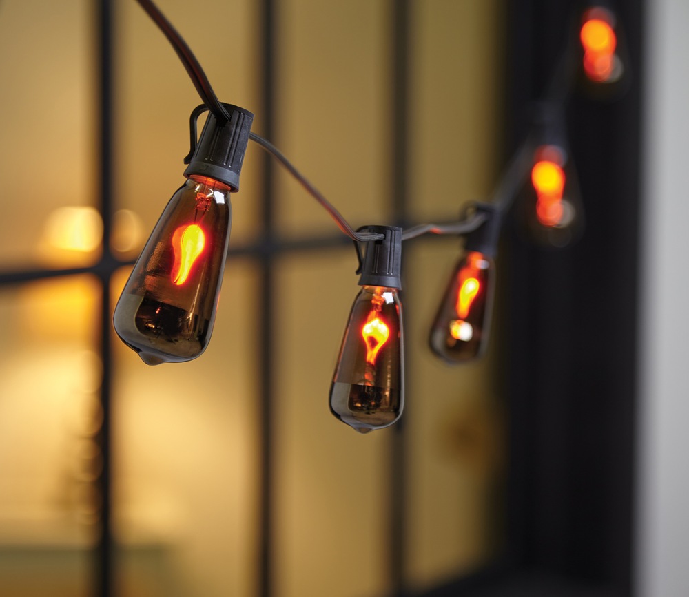 Holiday Collection Outdoor Edison Flame Bulb Halloween String Lights ...