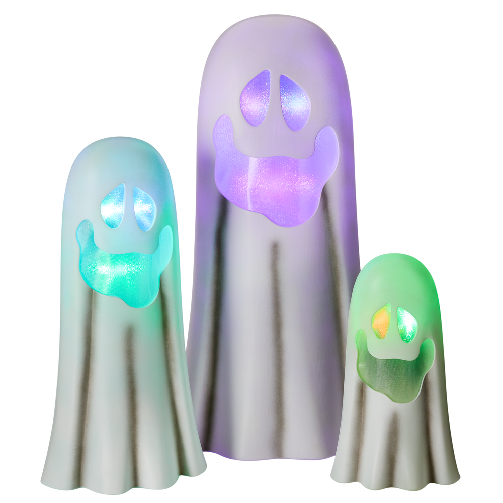 Gemmy Light Up Nesting Ghost Kit with LED Lights, Easy to Stack for ...