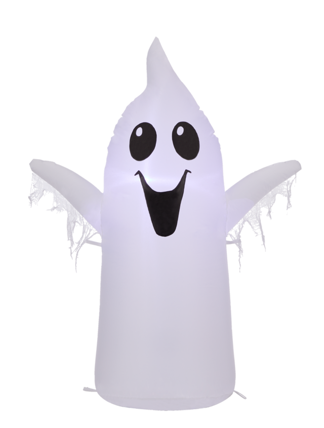 Gemmy Ghost LED Light-Up Airblown Happy Inflatable with Stakes, White ...