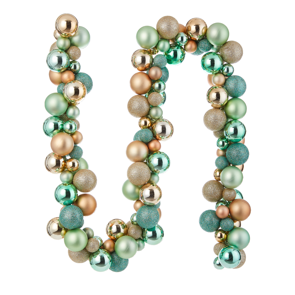 CANVAS Enchanted Shatterproof Christmas Decoration Ball Garland, 6-ft ...