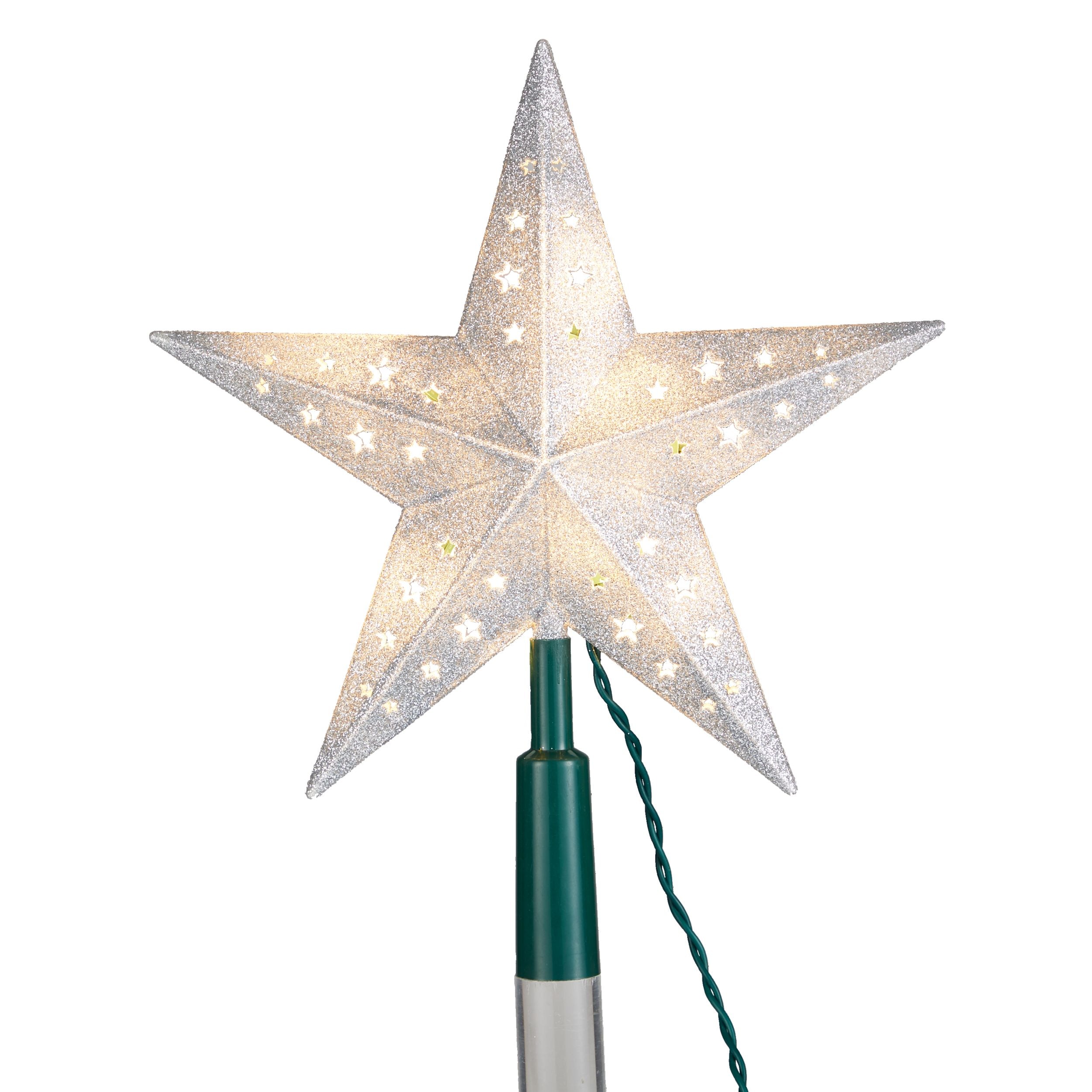 CANVAS Sequin Christmas Decoration Pre-Lit Star Tree Topper, Assorted ...