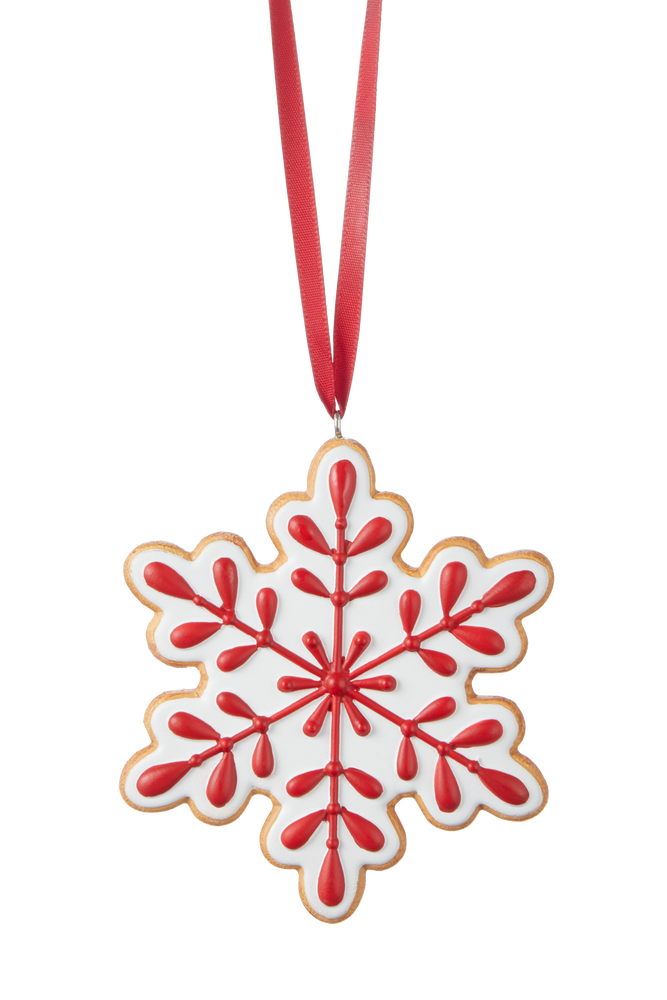 CANVAS Red Collection Snowflake Gingerbread Cookie Christmas Ornament ...