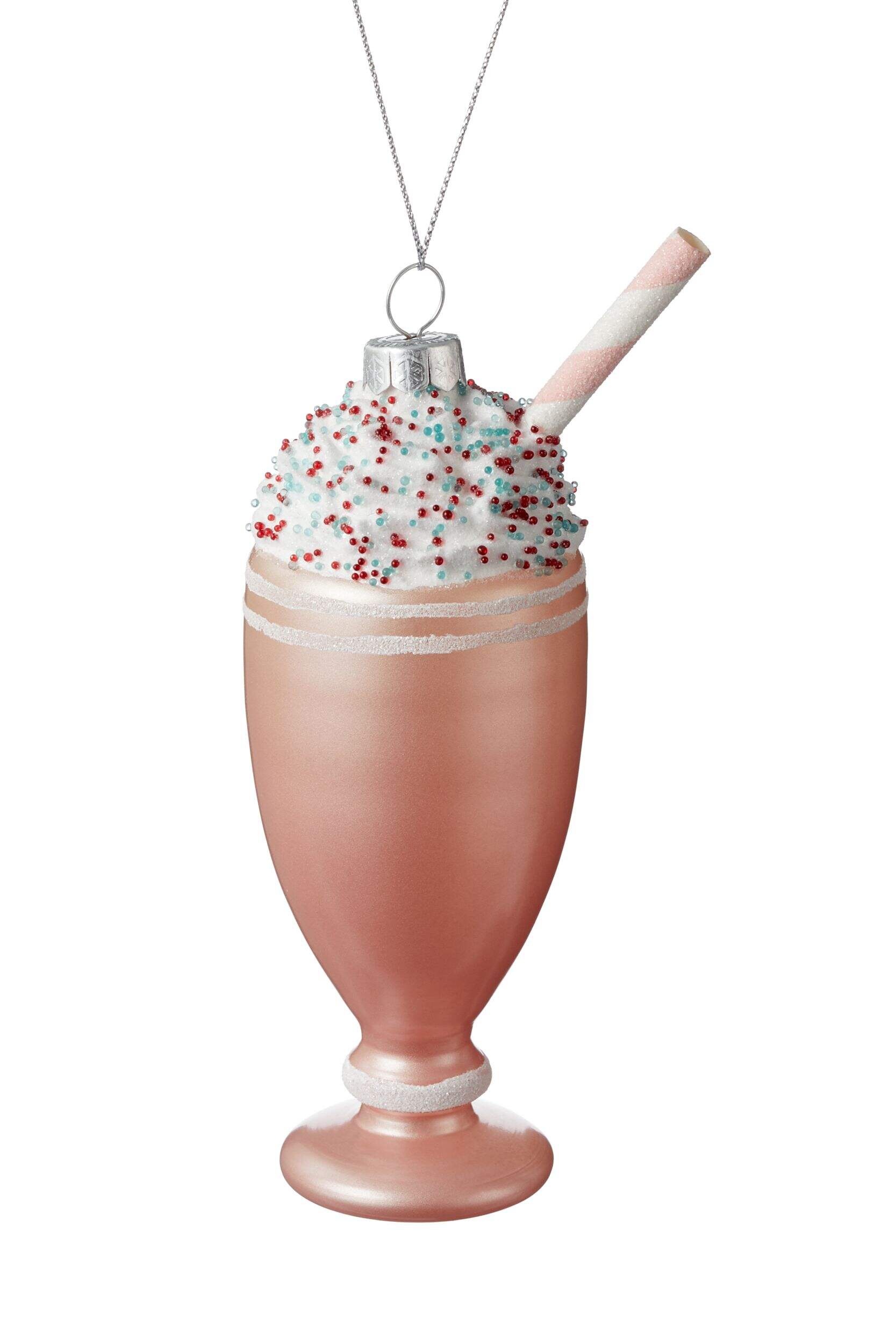 CANVAS Brights Collection Glass Decoration Milkshake Christmas Ornament ...