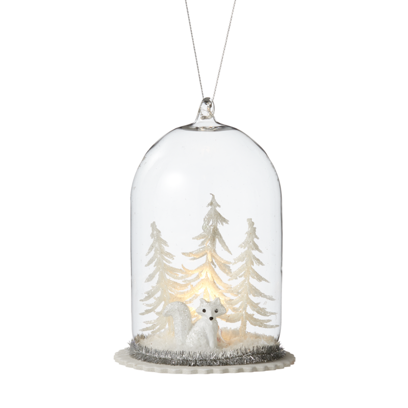 CANVAS Nordic Lights Collection Glass Light Up Snow Globe with Fox ...