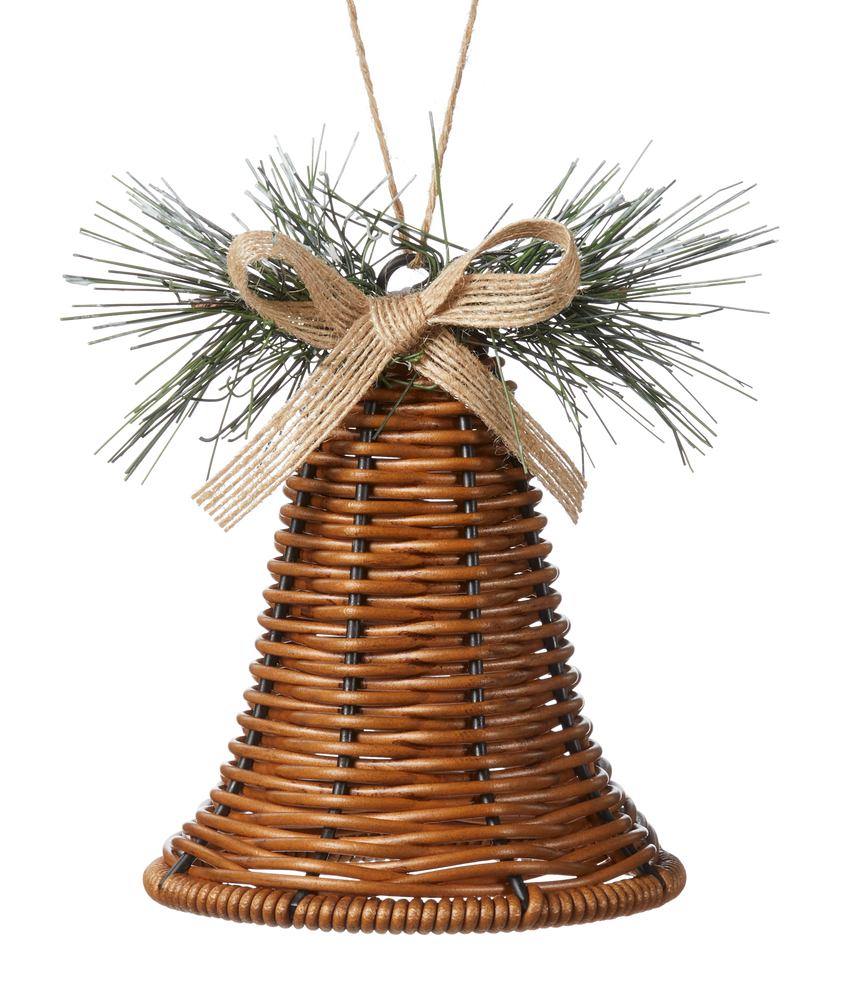 CANVAS Countryside Christmas Wicker Bell Ornament, 5-in | Canadian Tire