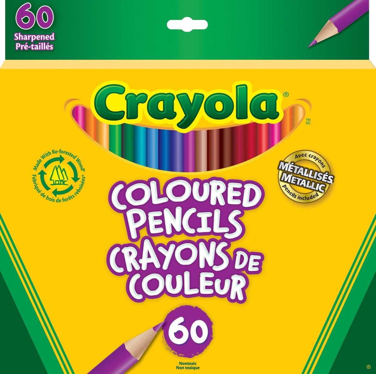 Crayola Sharpened Coloured Pencil Crayons 60 pk Party City