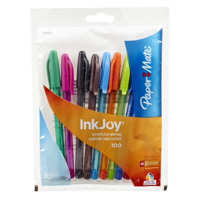 Paper Mate InkJoy 100ST Ballpoint Pens, Medium Point (1.0mm), Assorted ...