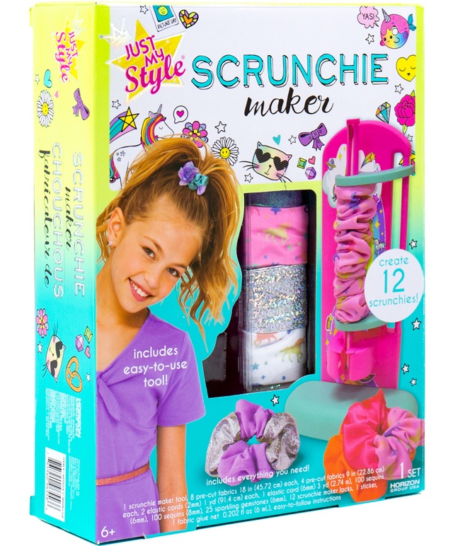Just My Style DIY Scrunchie Maker Kit w/Easy-To-Use Tool For Kids, Ages ...