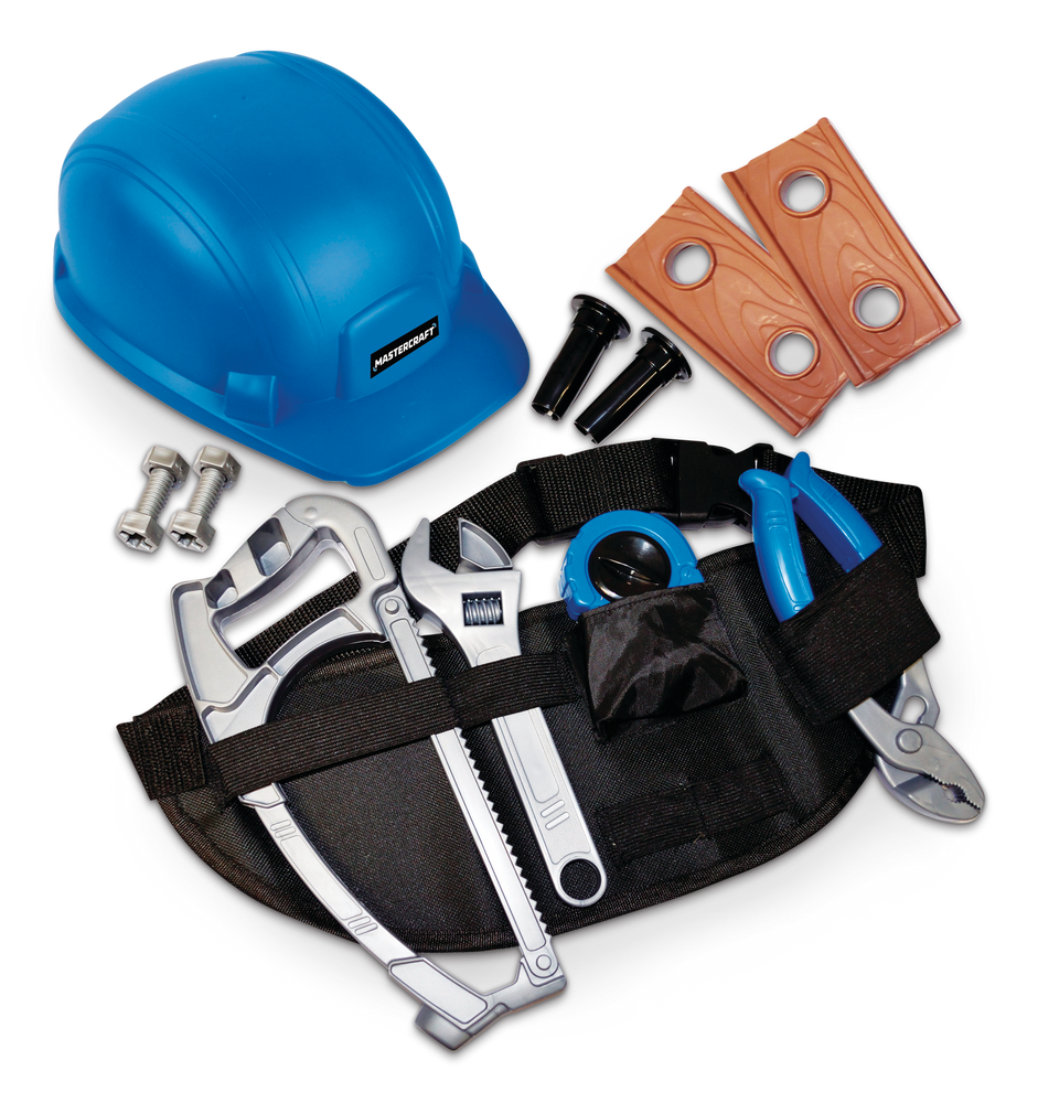Mastercraft Tools For Construction & Builders Playset w/ Hard Hat For ...