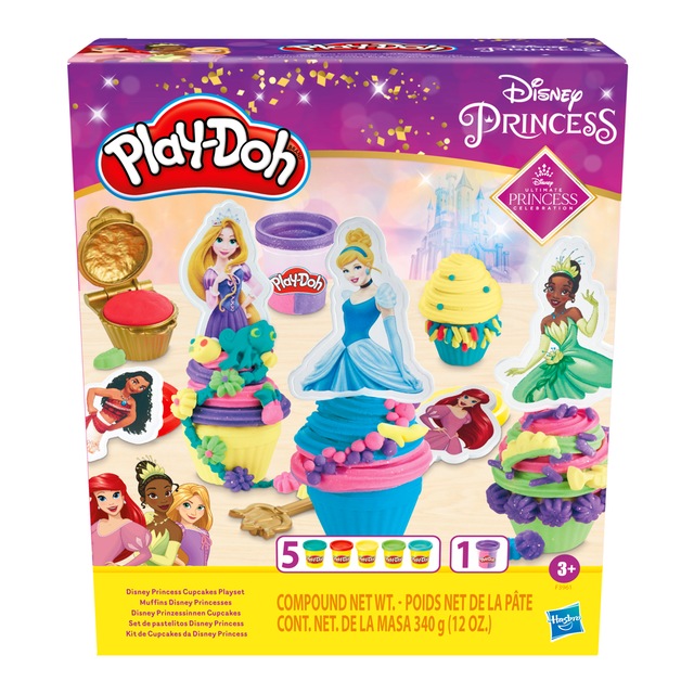 Play-Doh Disney Princess Cupcake Playset, With 6 Compound Cans, Non ...