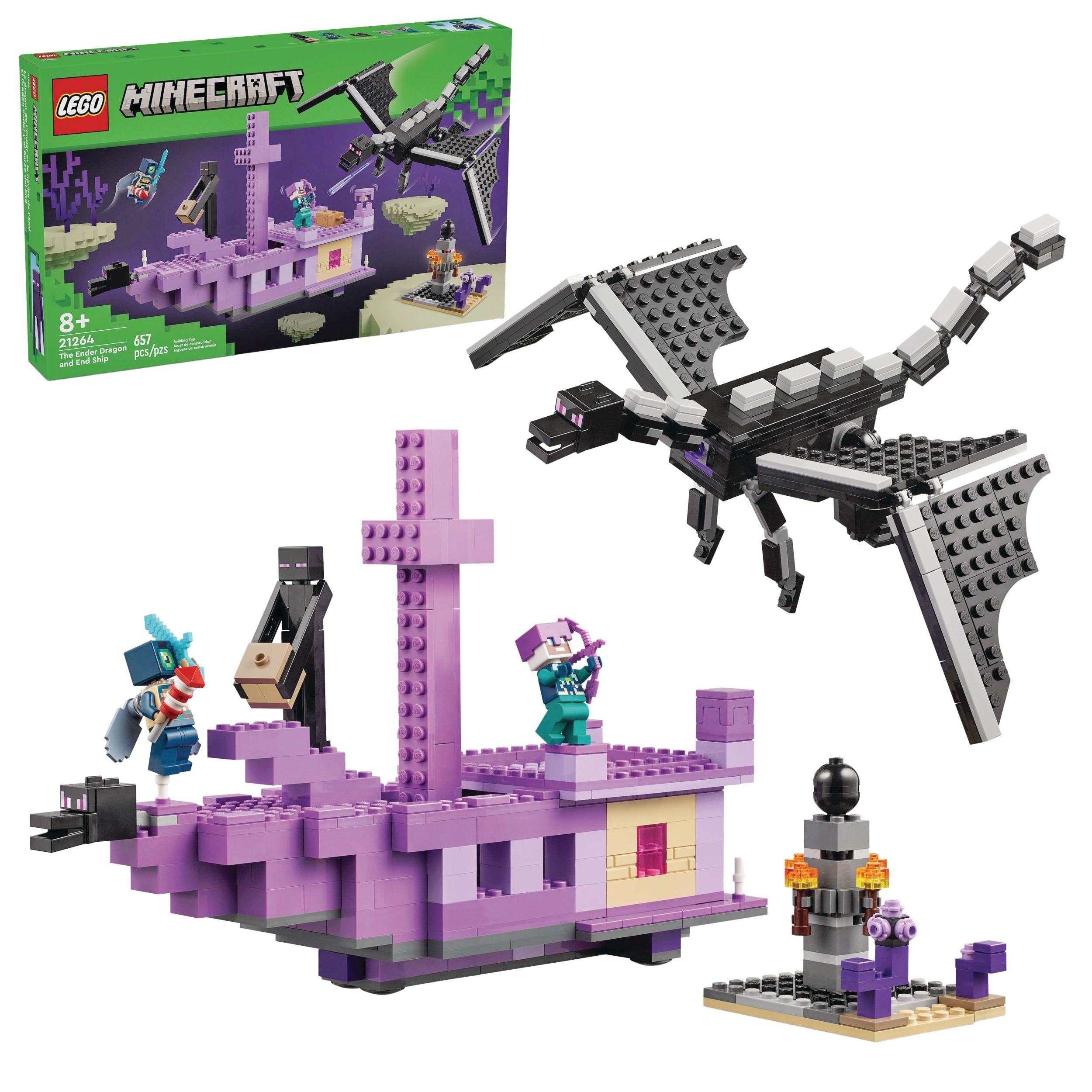 LEGO Minecraft Le dragon de l'Ender et le navire de l'End, 21264 ...