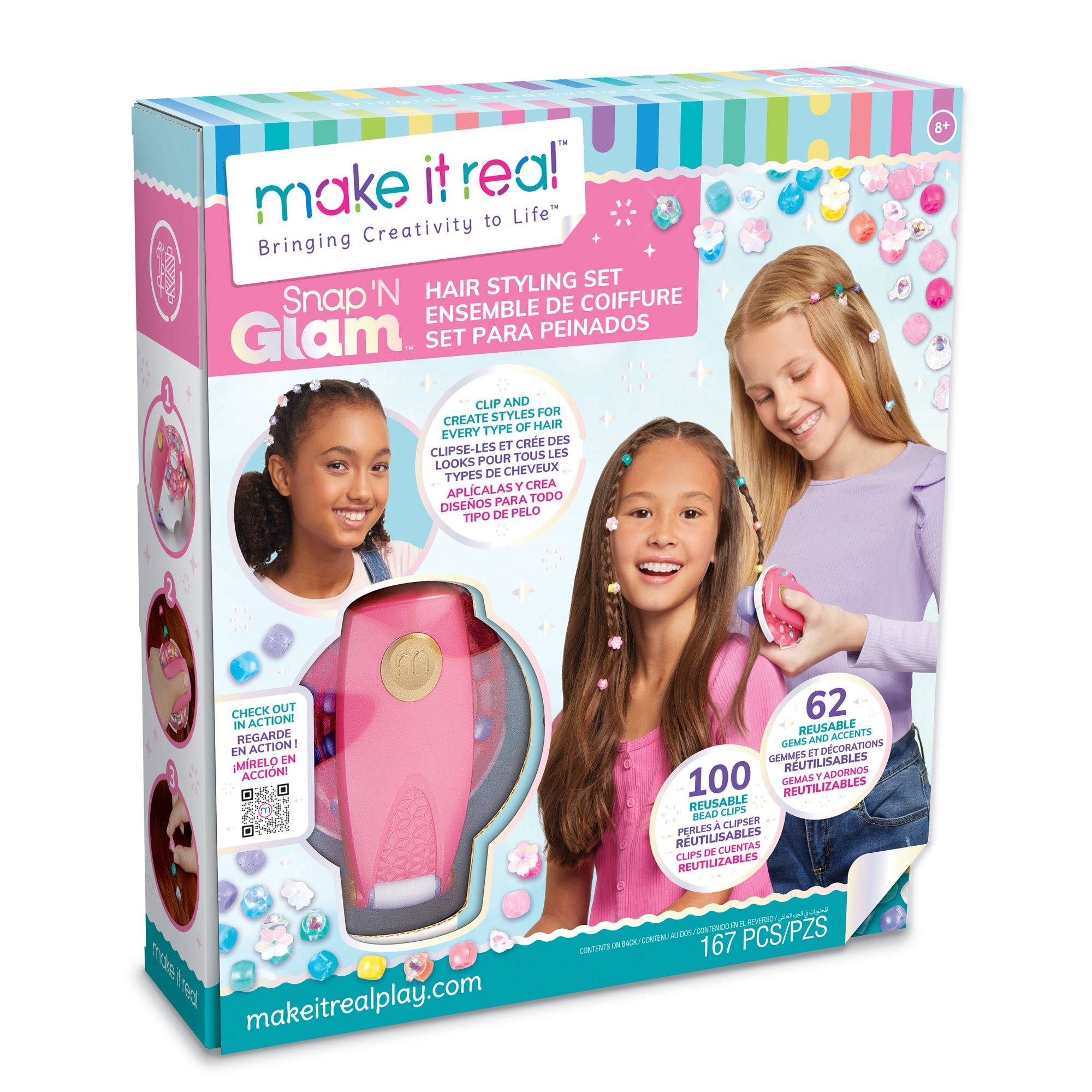 Make It Real Snap 'N Glam Hair Styling Set, Ages 8+ | Canadian Tire