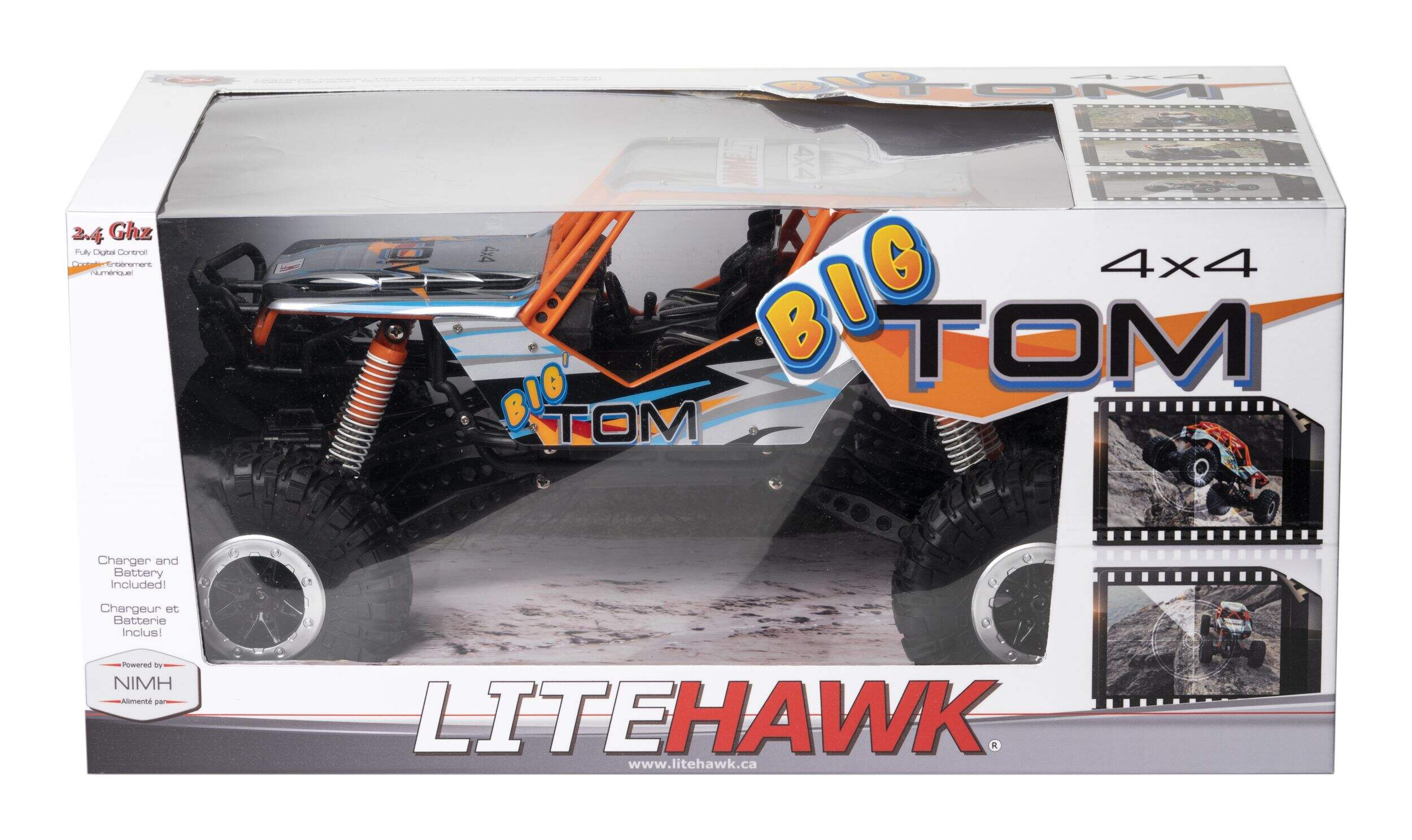 LiteHawk Big Tom 4x4 Remote Controlled Rock Racer Vehicle Toy With LED ...