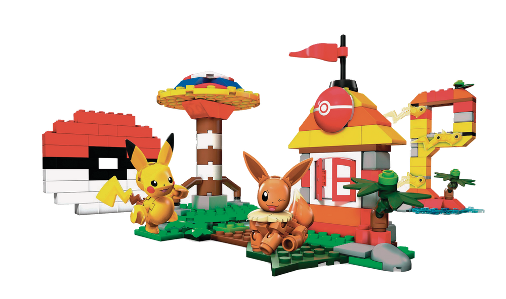 Mega Construx Pokémon Building Block Box Set w/ Pikachu & Eevee Toy For ...