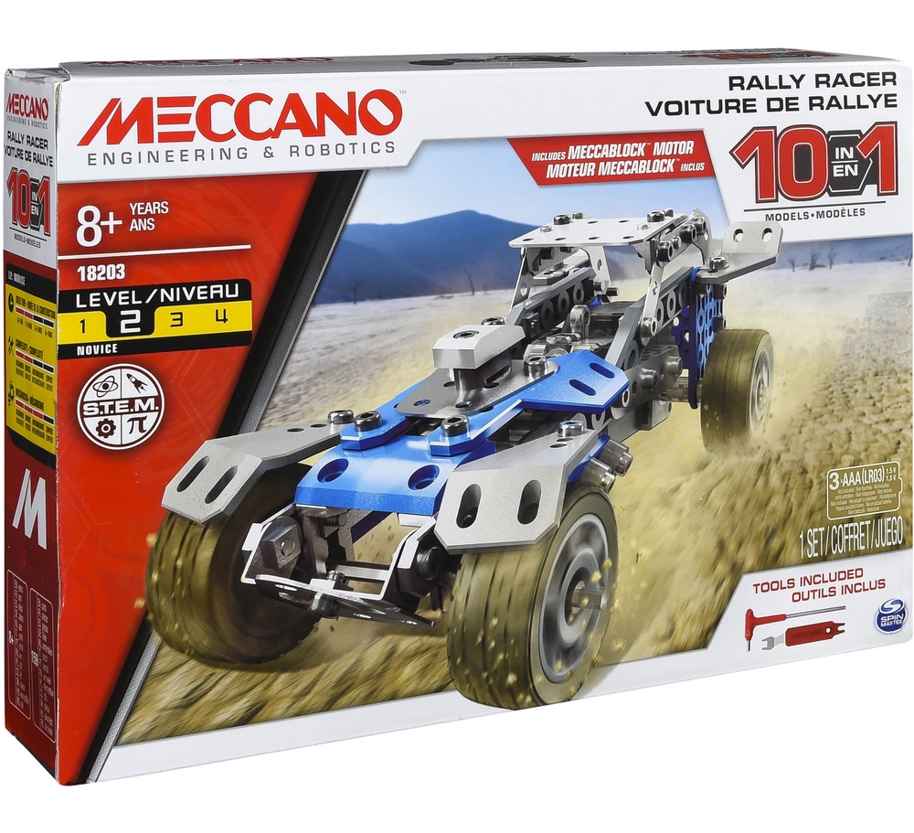 Meccano 10-In-1 Motorized Rally Racer Building Kit 18203 STEAM ...