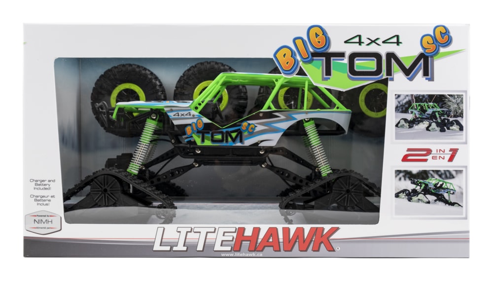 LiteHawk BIG TOM All-Terrain Remote Controlled Truck Vehicle Toy, Ages ...
