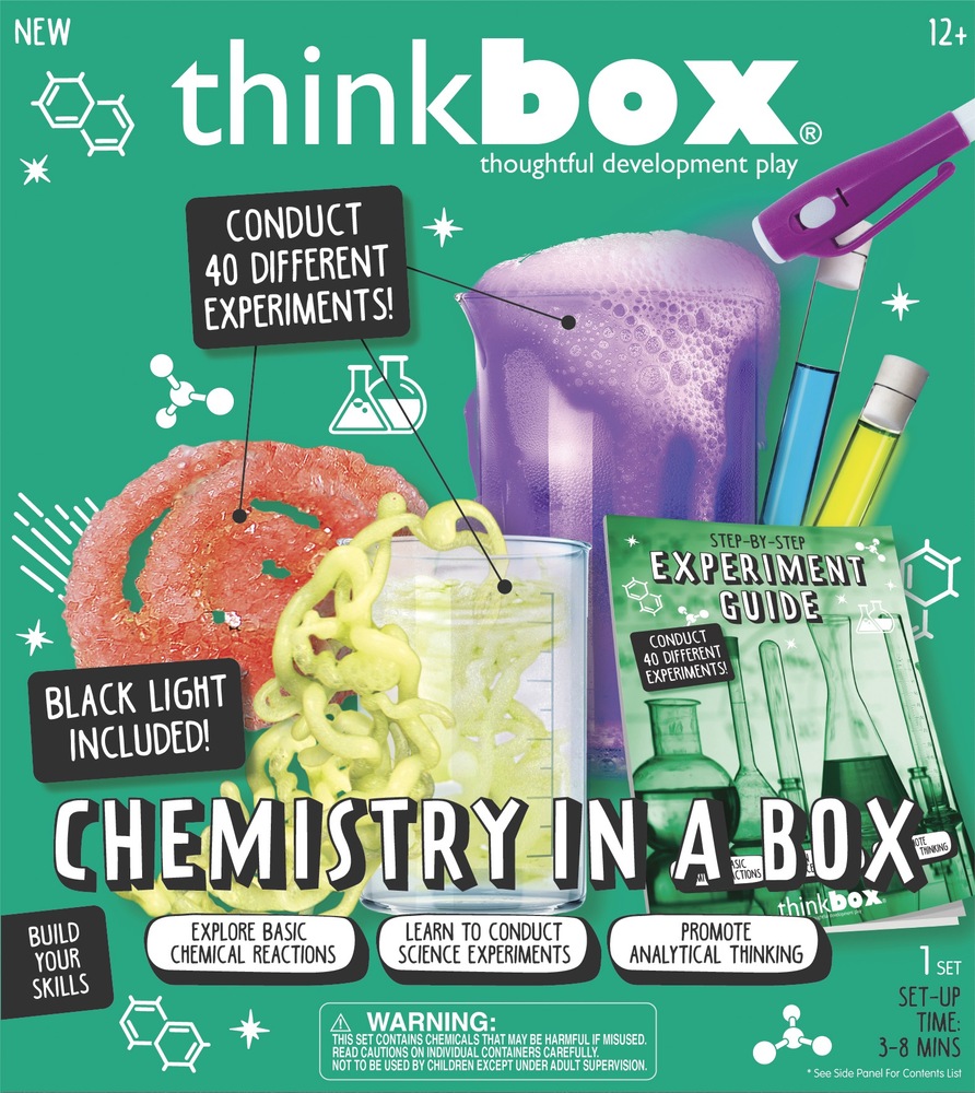 ThinkBox Chemistry in a Box Kit with 40 Different Experiments, Ages 12 ...