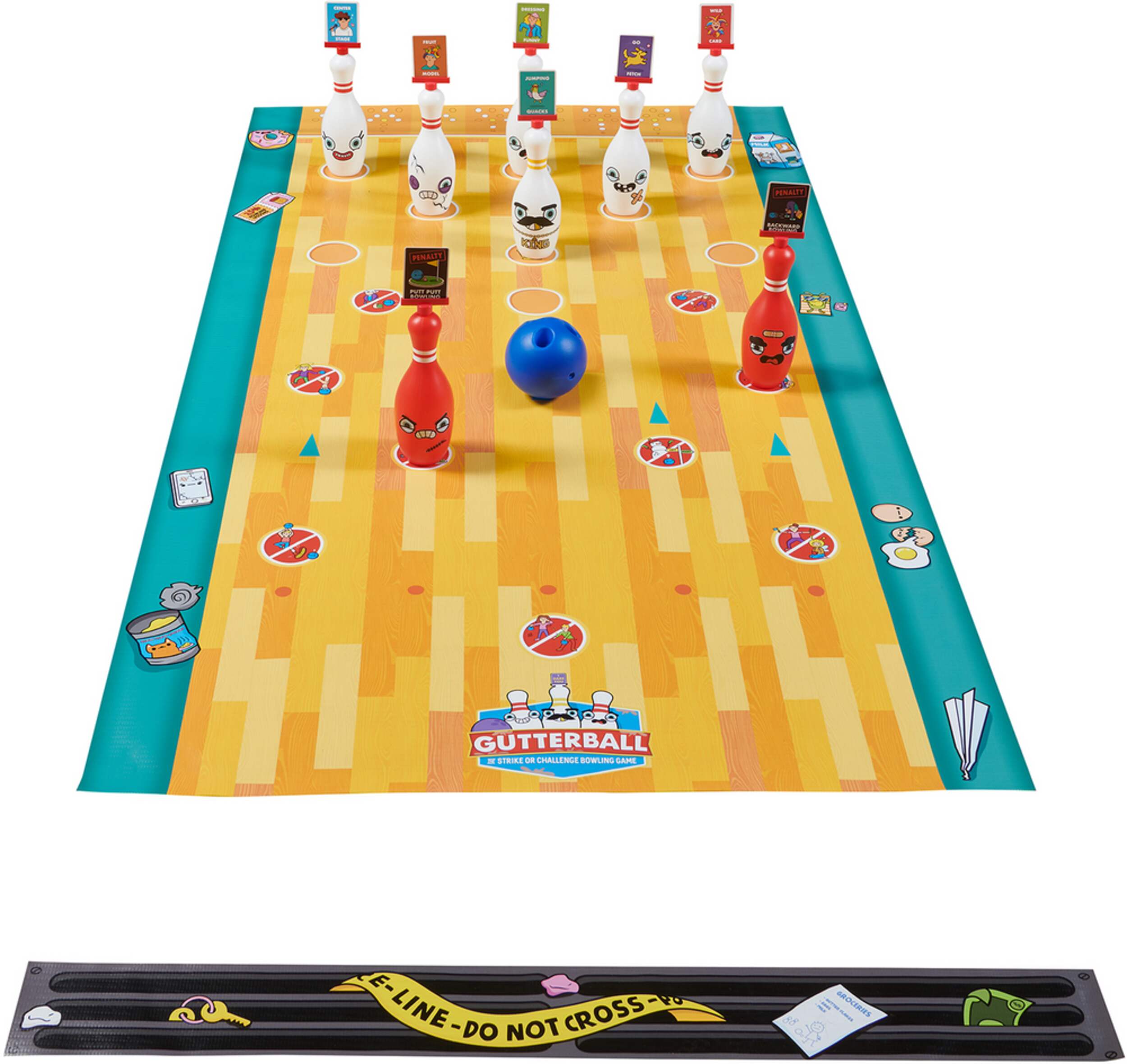 Gutterball Family Bowling Game Set w/Dare Challenges, Ages 5 ...
