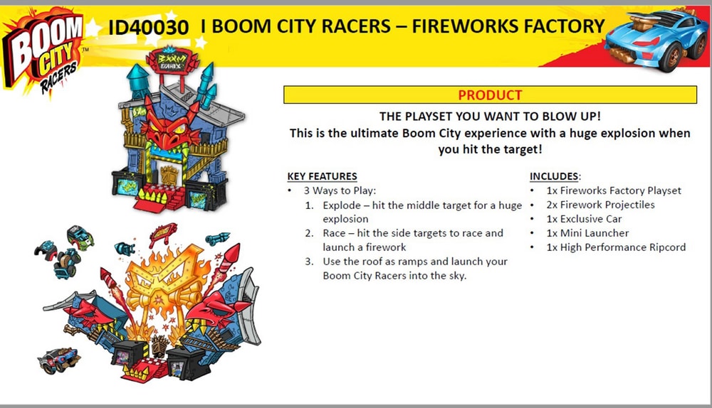 Boom City Racers Fireworks Factory 3-In-1 Transforming Toy Playset w ...