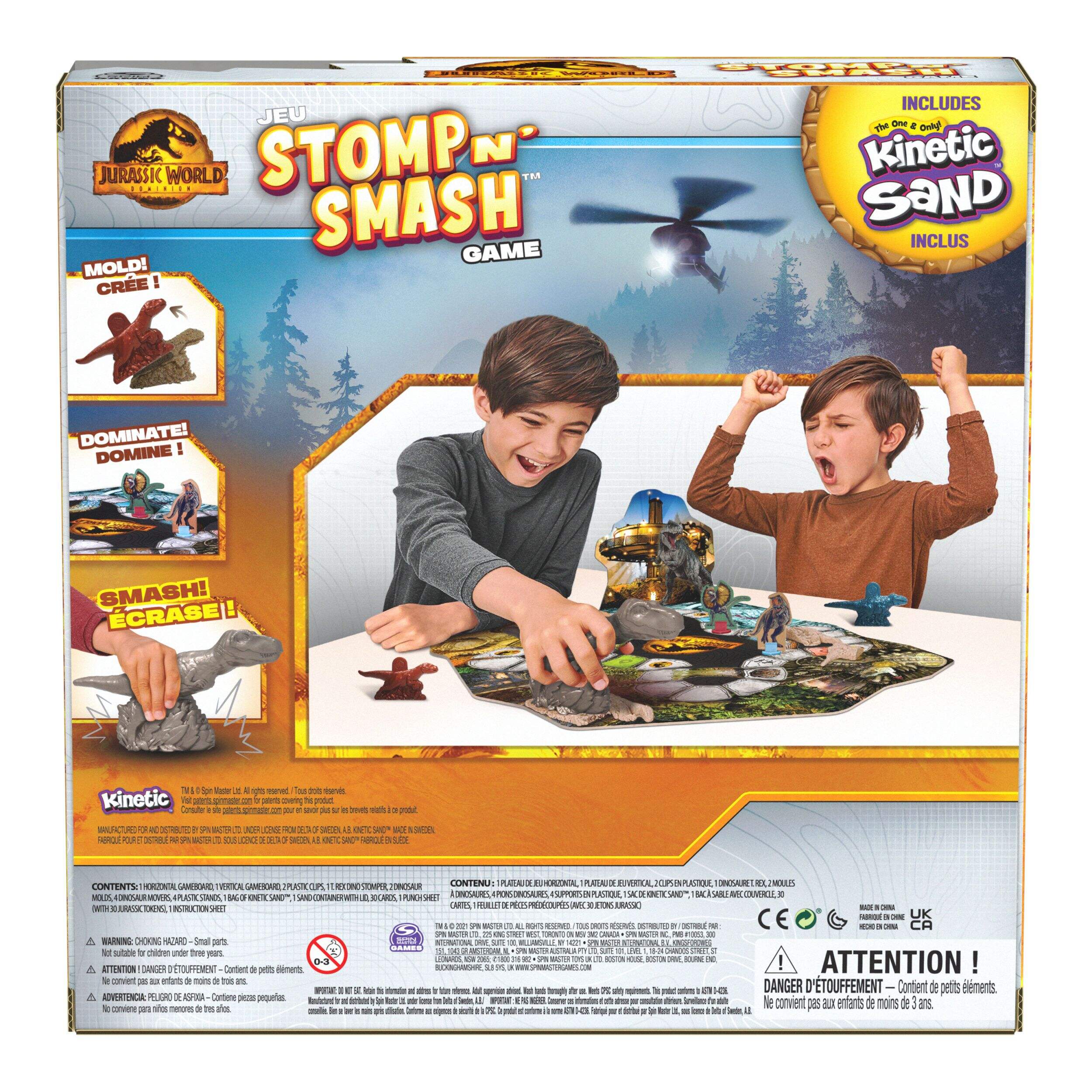 Jurassic World T-Rex Stomp n Smash Game with Kinetic Sand, Ages 5 ...