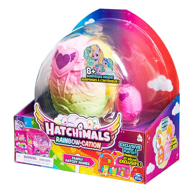 Hatchimals Rainbow-Cation Hatchy Homes Family & Playset with 8 ...