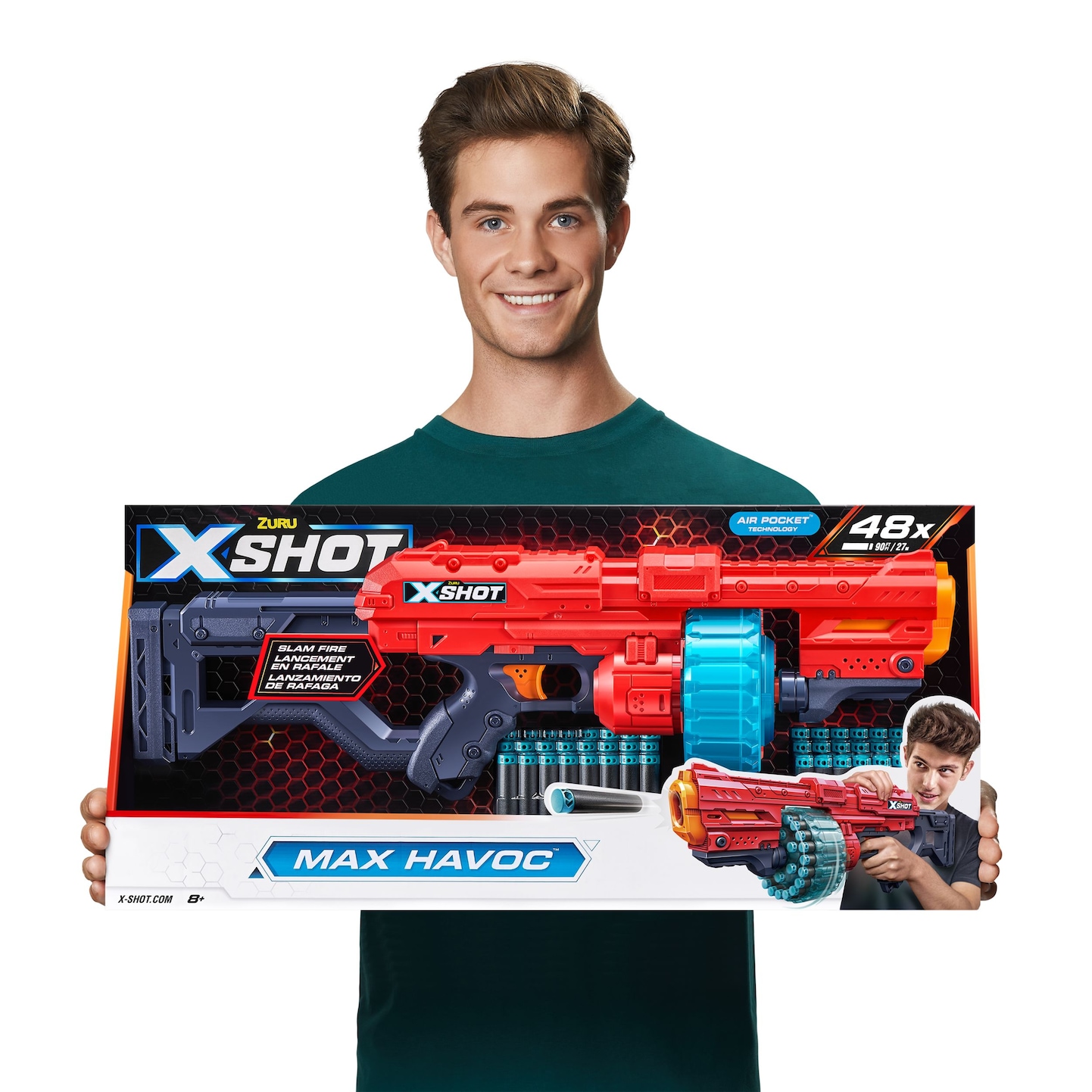 Lance-fléchettes X-Shot Excel Max Havoc, 48 fléchettes, 8 ans et plus ...