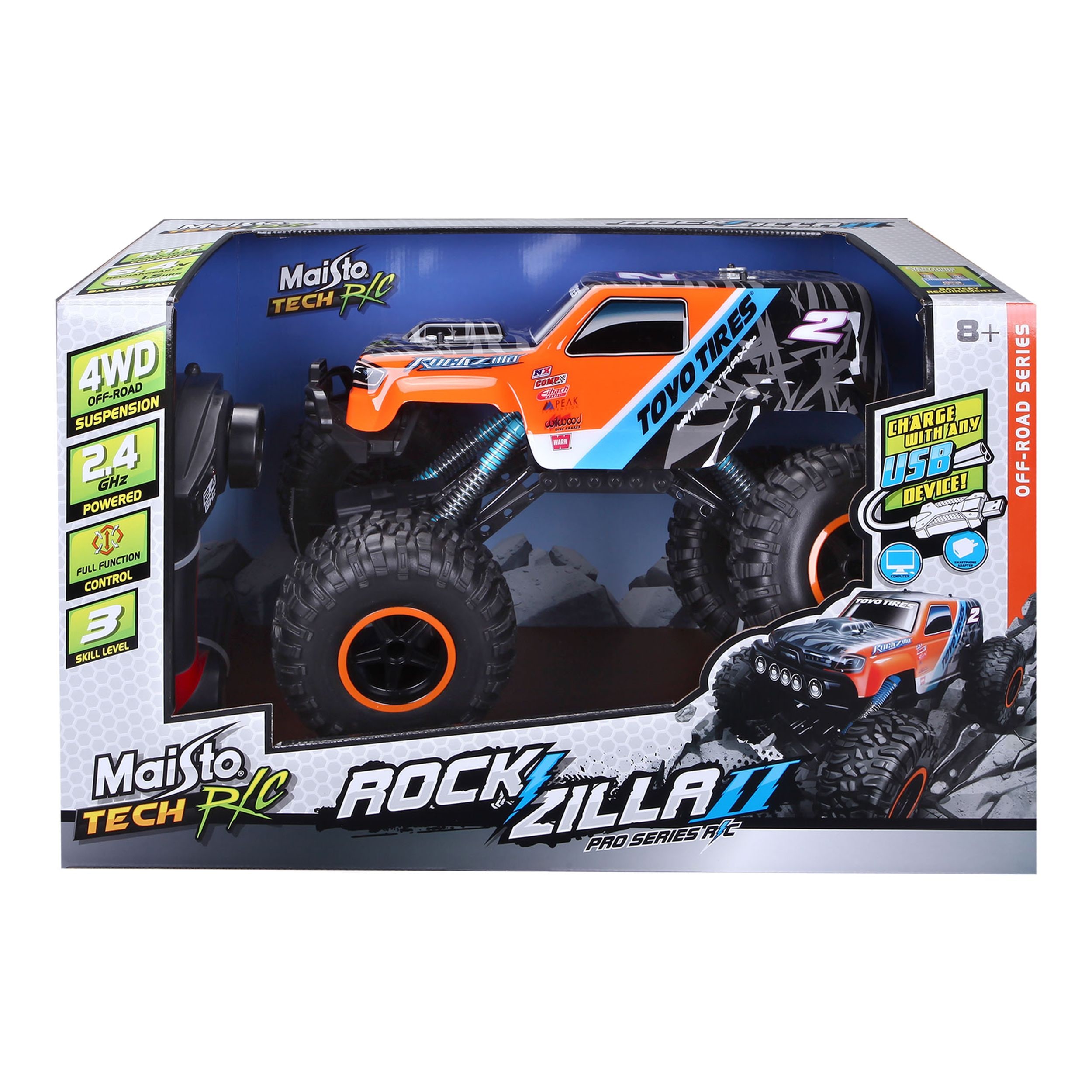 Maisto Tech Remote Controlled Indoor/Outdoor Rockzilla Truck Vehicle ...